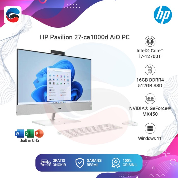 Jual HP PC AIO Pavilion 24-ca1000d i7-12700T/ 8GB / 512GB SSD NVMe ...