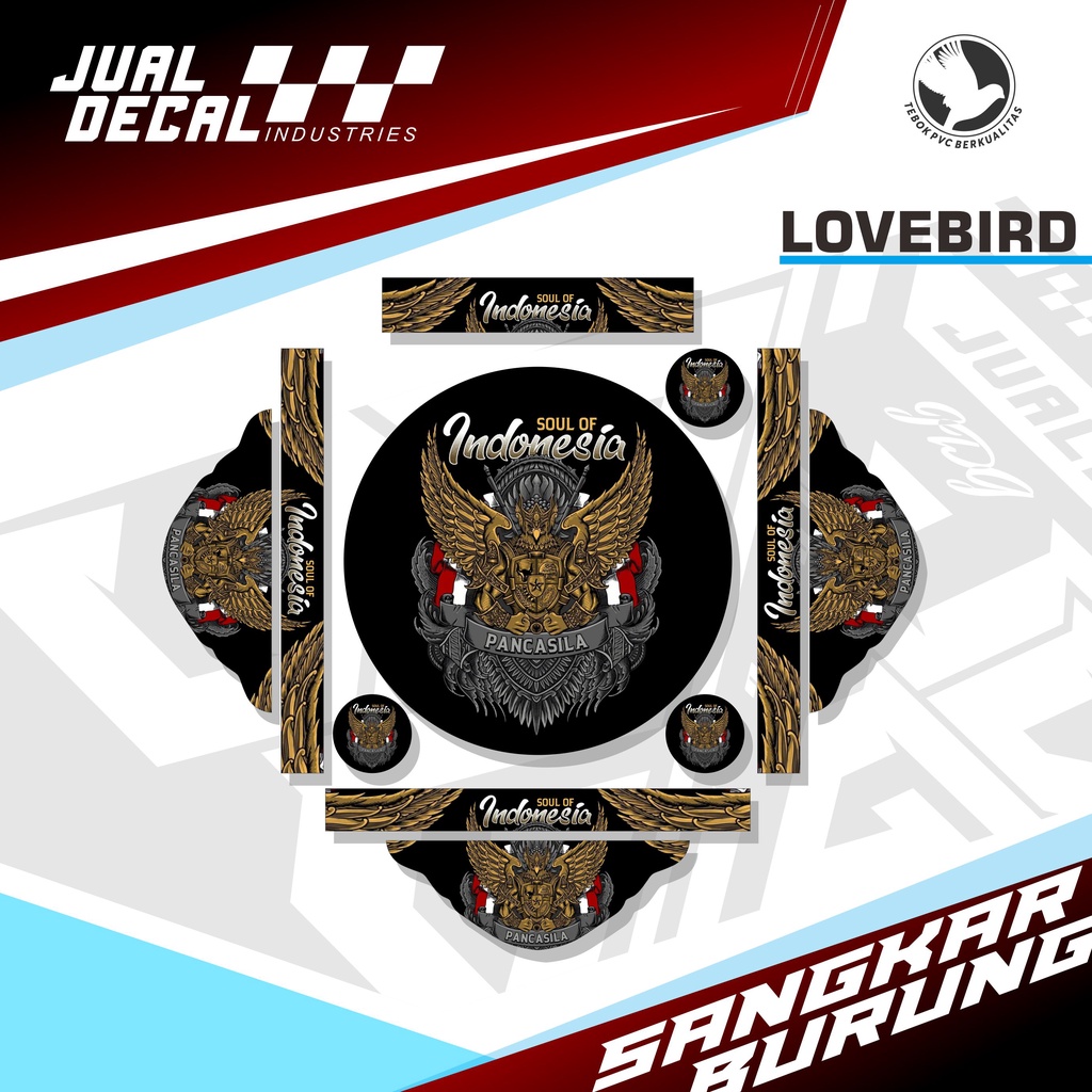 Jual Stiker Decal Tebok Lovebird GARUDA Variasi Sangkar Kandang Burung ...