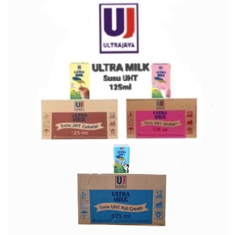 Jual Ultra milk coklat / strawberry / full cream 125 ml 1 dus (isi 40 pcs) | Shopee Indonesia
