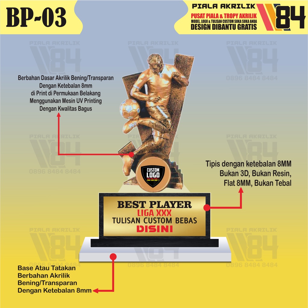 Jual PIALA BEST PLAYER, PIALA PEMAIN TERBAIK, PIALA BOLA TROPHY BEST ...