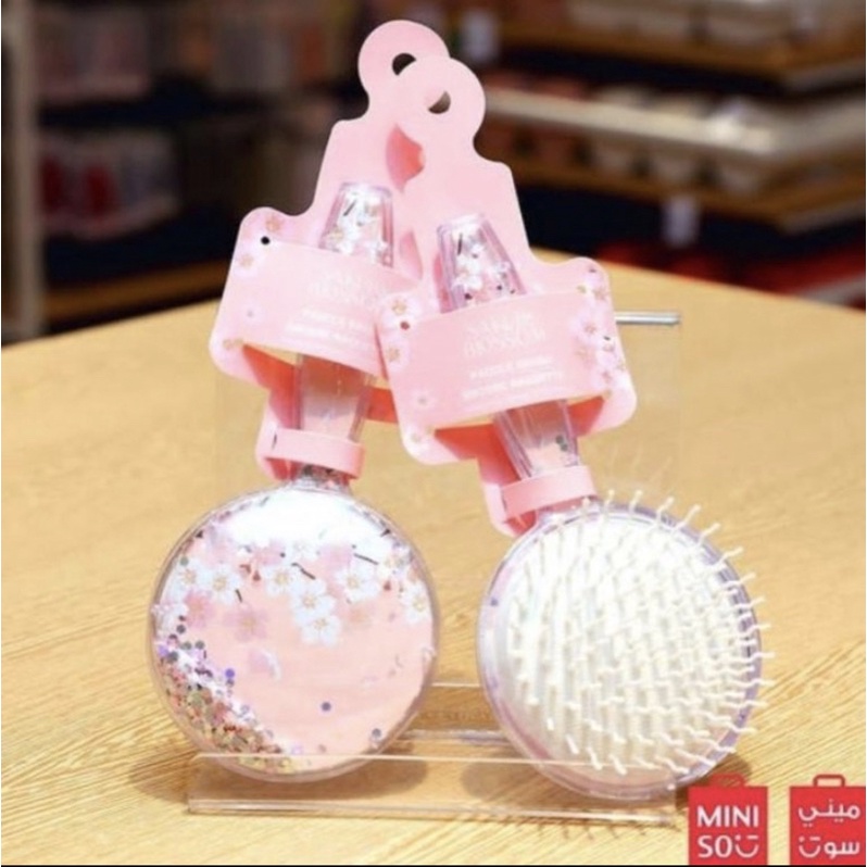 Jual DENPASAR MINISO Sakura Blossom Series Round Paddle Brush Sisir ...