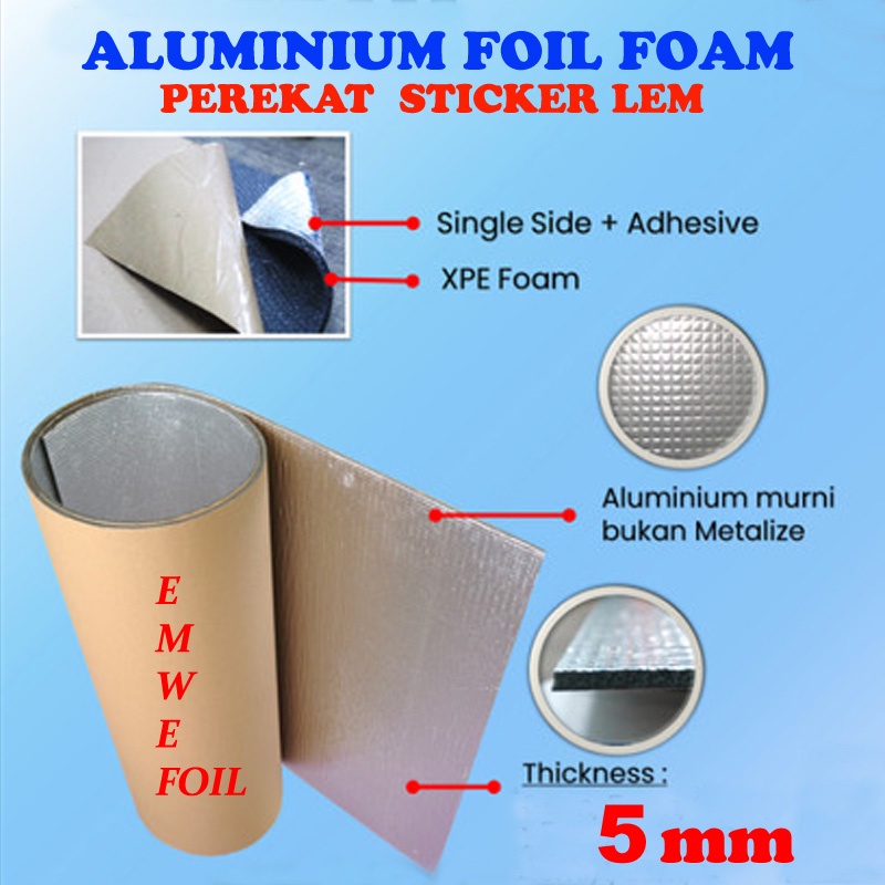 Jual (Panjang 1m x 1m) Aluminium Foil foam XPE Glue adhesive tape ...