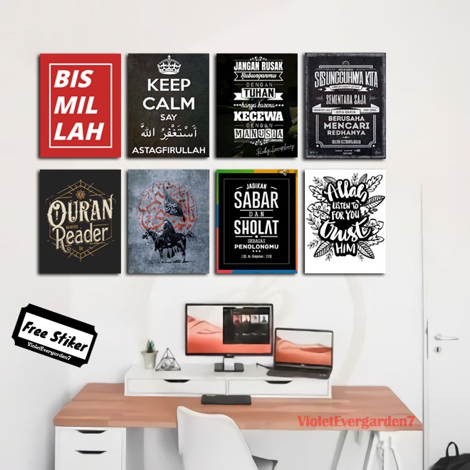 Jual POSTER TEMPEL QUOTES ISLAMIC/ HIASAN DINDING KAMAR AESTHETIC/ FREE ...