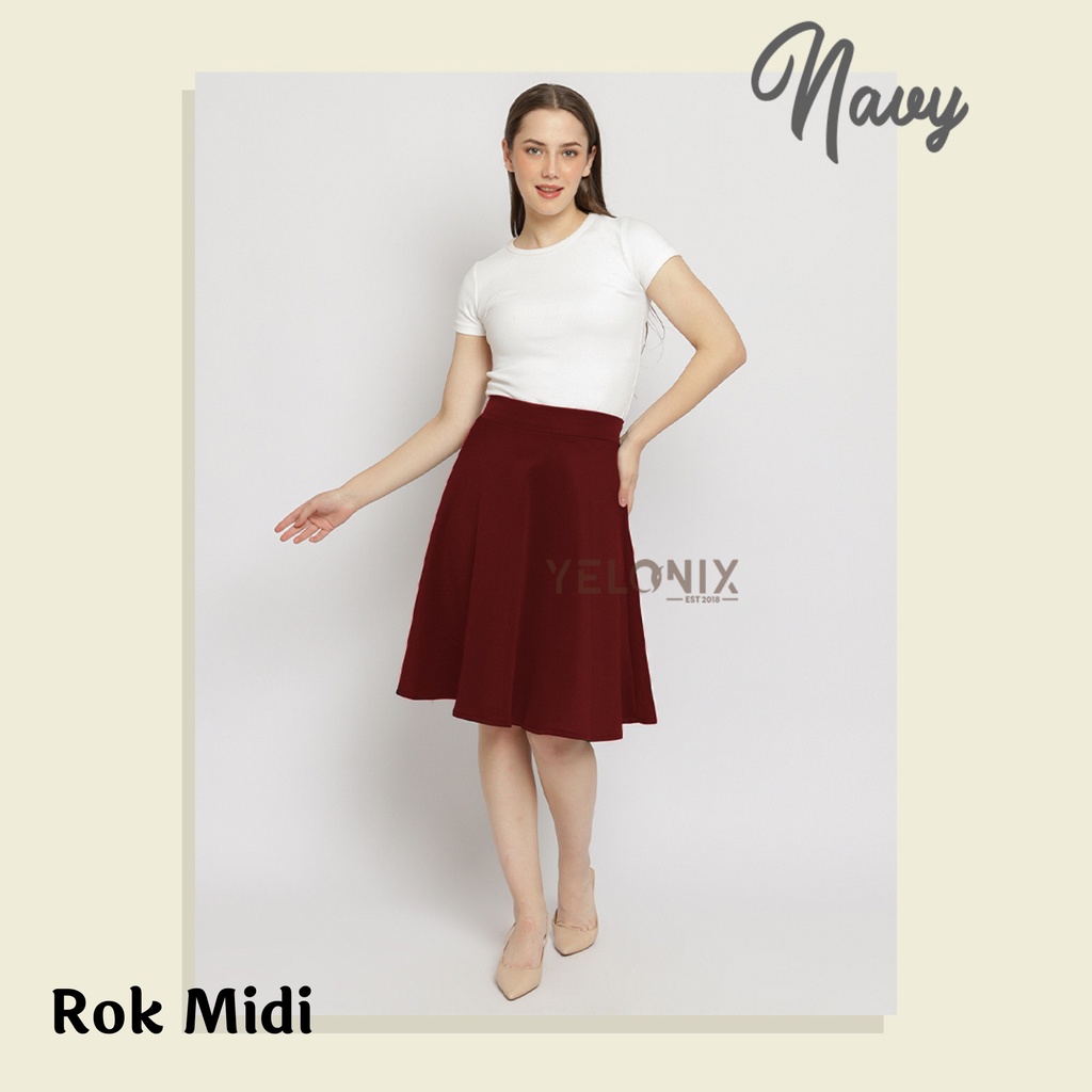 Jual ROK FLARE SKIRT SCUBA MAYUNG LEBAR / ROK MIDI SCUBA / ROK MINI ...