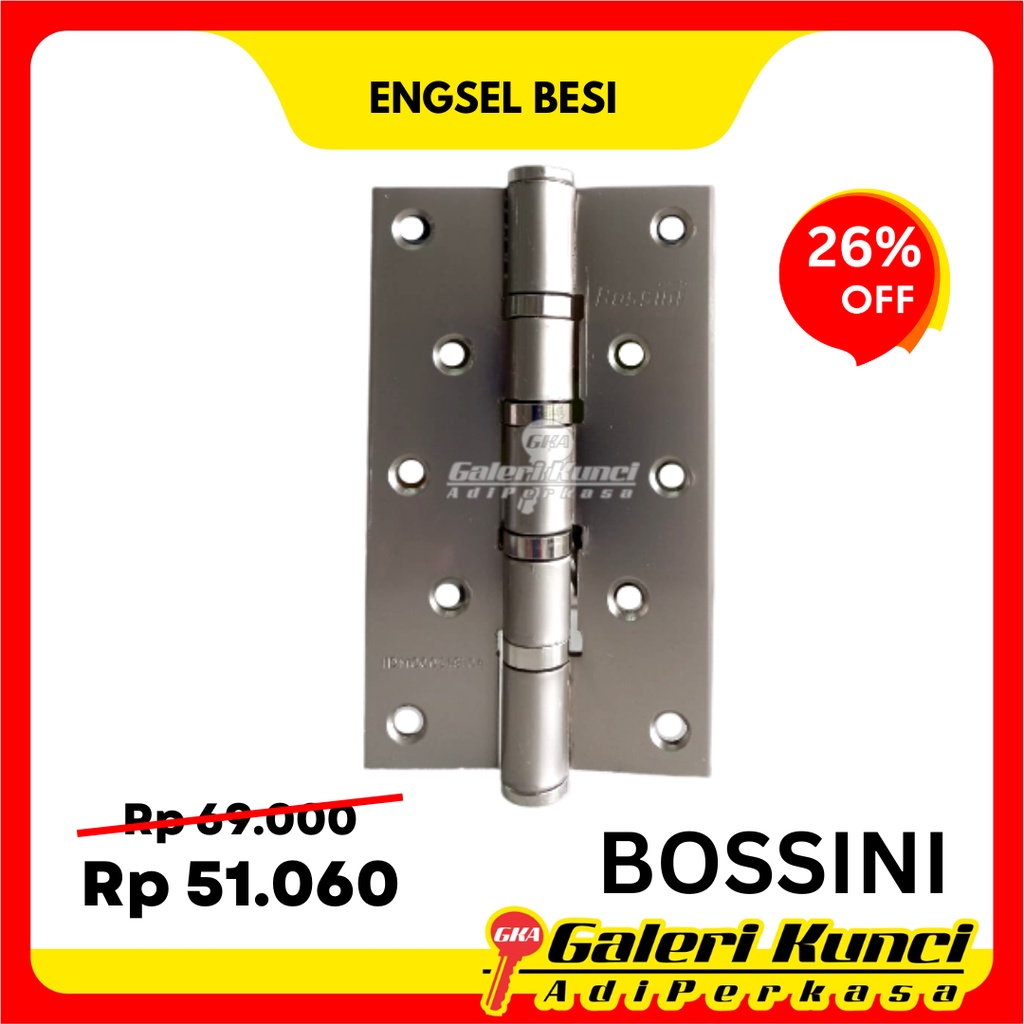 Jual Engsel besi BOSSINI BSN 5X3X3MM 4BB SN Engsel Pintu Engsel Kupu ...