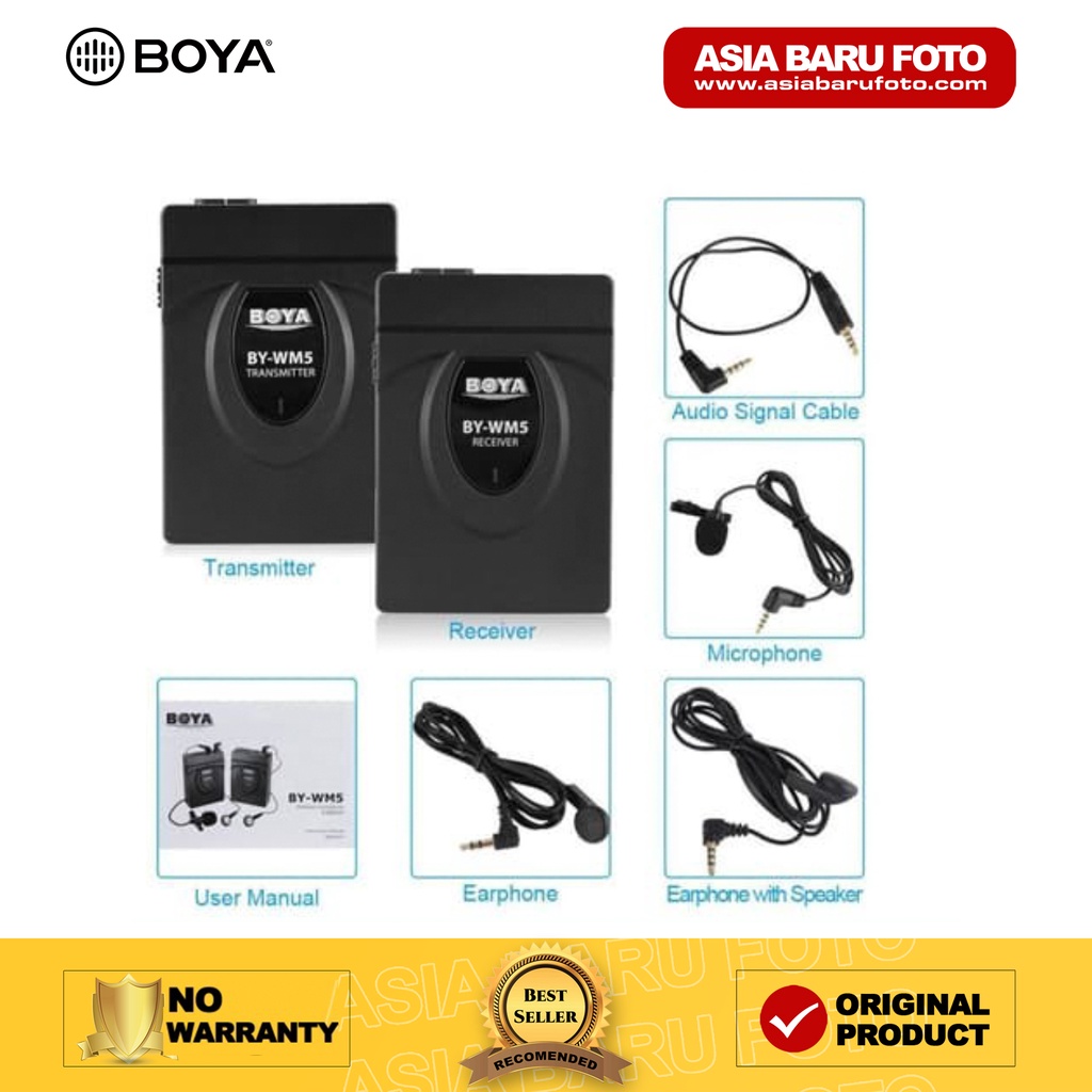 Jual BOYA Wireless Microphone BY-WM5 - Camera and Video Microphone ...