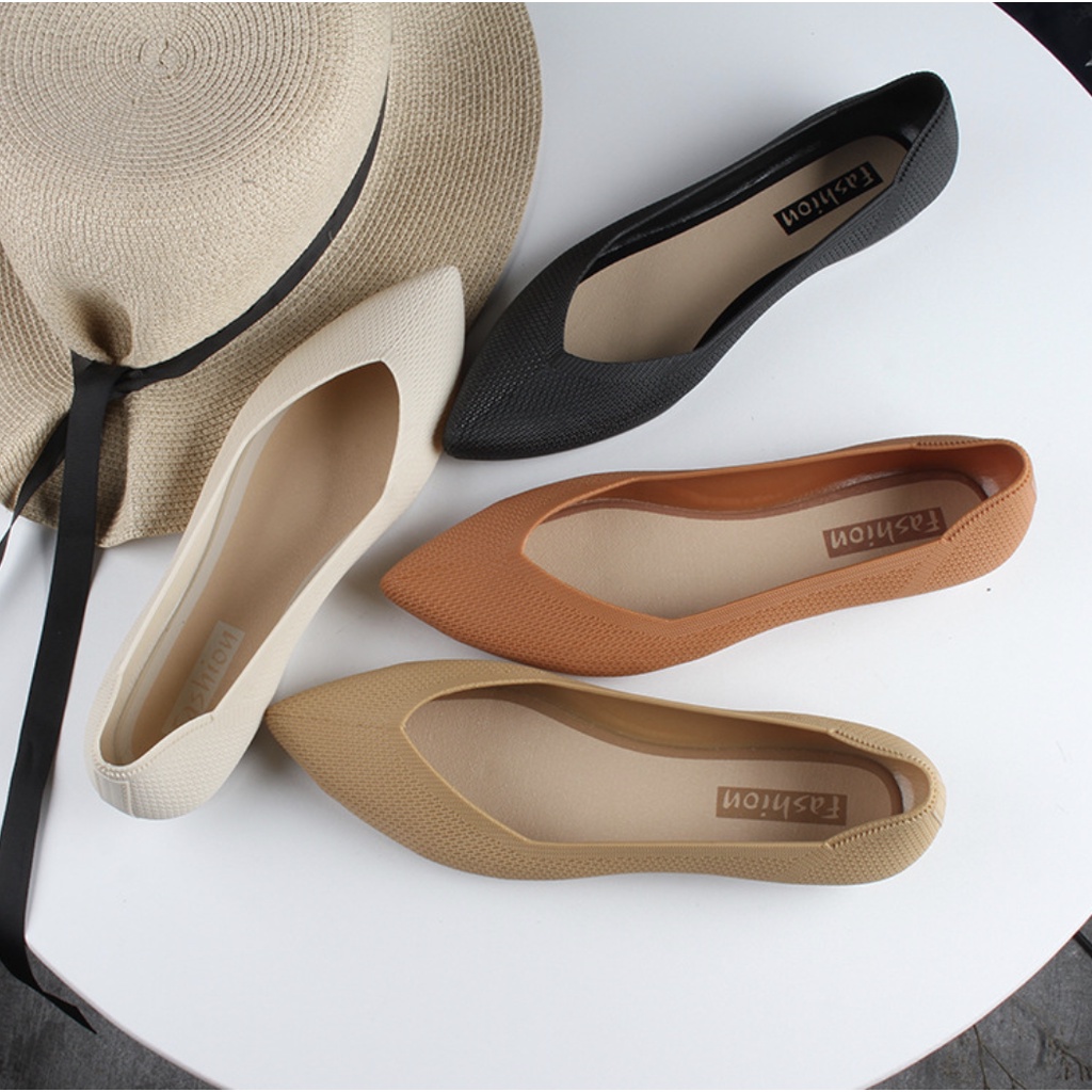 Jual PampampShop Flatshoes Wanita Original Imported Jelly Polos Ujung ...