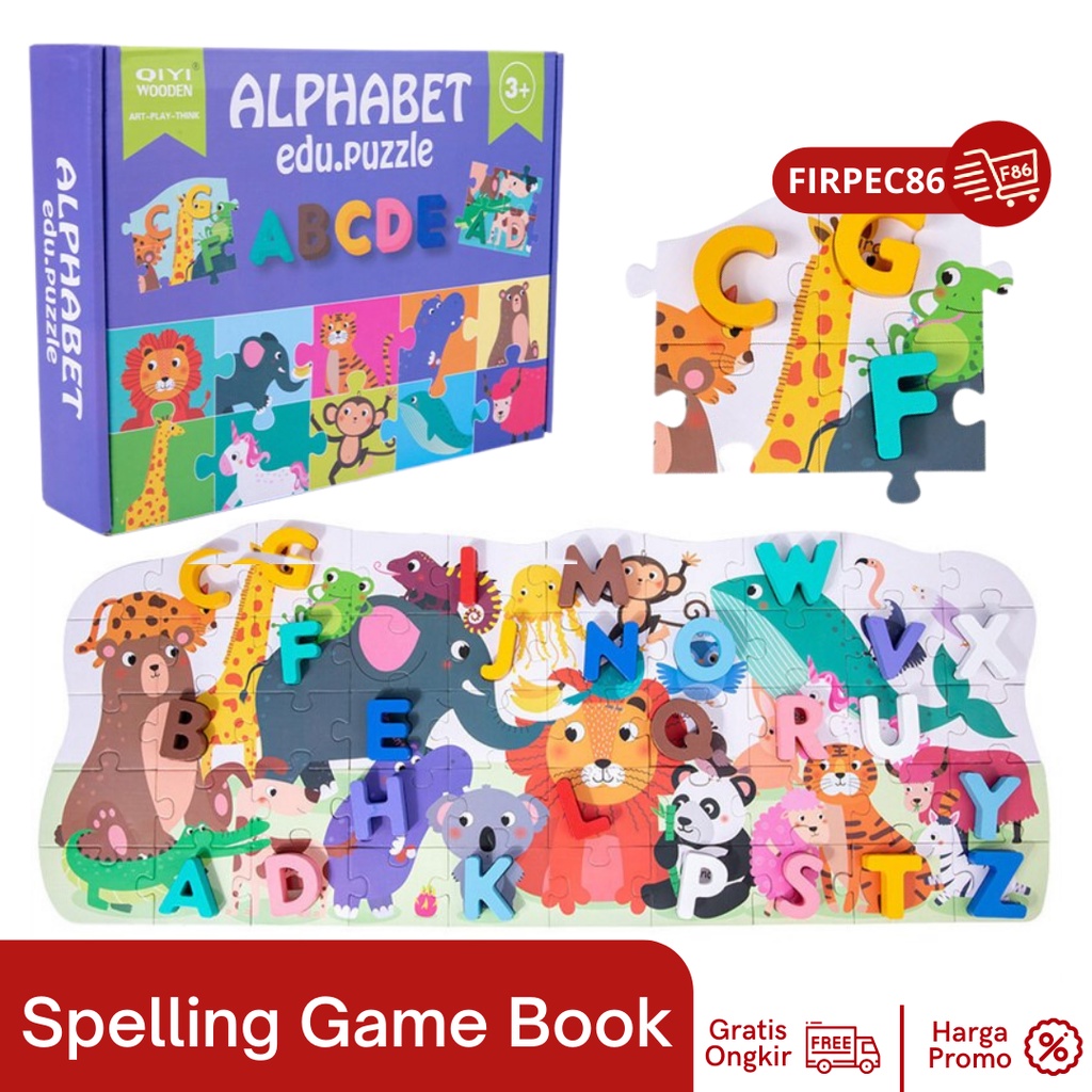 Jual Mainan Alphabet Edu Puzzle, NumerDals Puzzle, Puzzle 3D huruf ...
