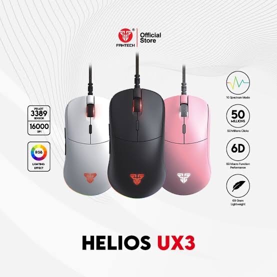 Jual Fantech Helios UX3 RGB Gaming Mouse Garansi Resmi | Shopee Indonesia