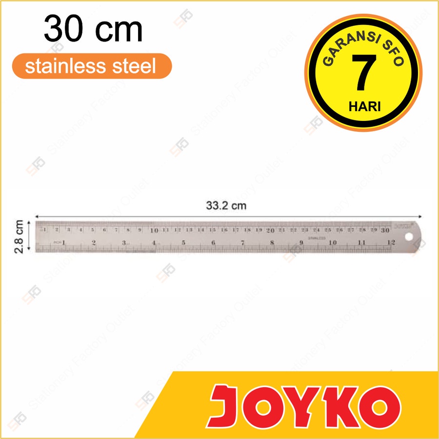 Jual Penggaris Besi Joyko 30cm - RL-ST30 - Stainless Steel Ruler 30 cm ...