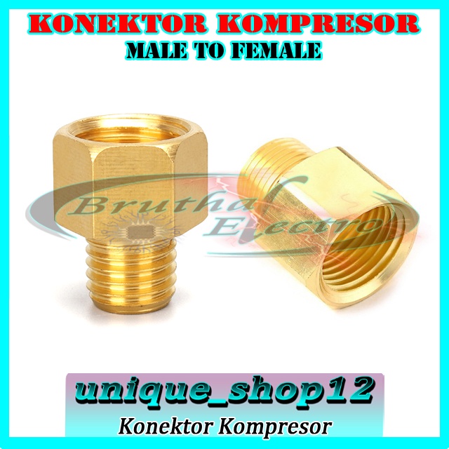 Jual Konektor Conector Sambungan Kompresor Pipa Male Ke Female Bahan ...