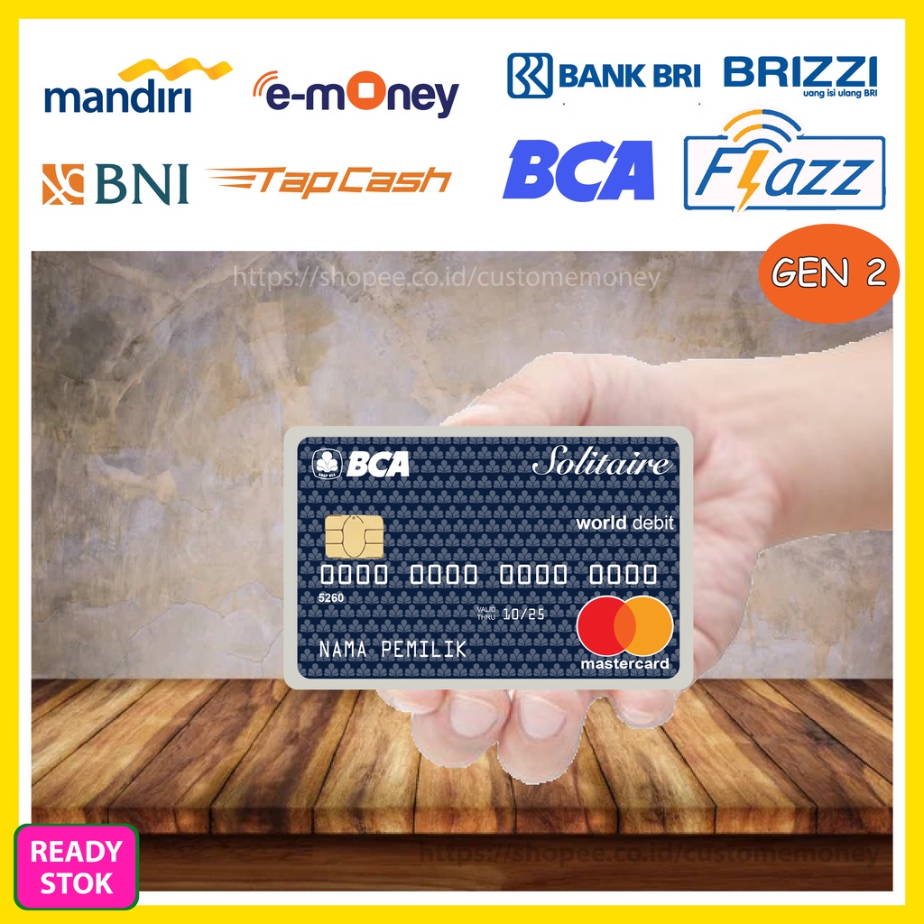 Jual KARTU EMONEY DESIGN SOLITAIRE WORLD BCA ETOLL E-MONEY MANDIRI ...