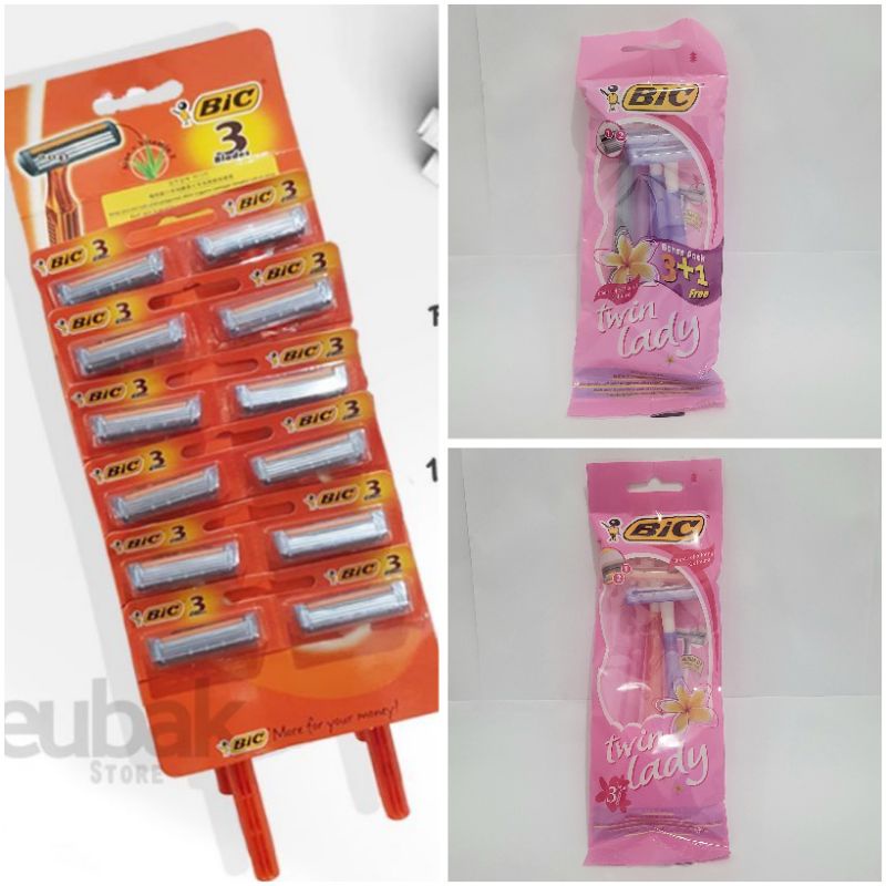 Jual BIC 3 Blade Shaver dan Twin Lady Isi 3 Mata Pisau Alat Cukur Jenggot Kumis Ketiak | Shopee ...
