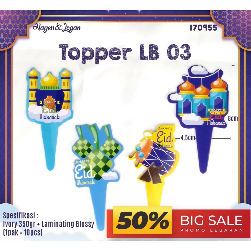 Jual topper lebaran lb 03 lucu satuan cup cake | Shopee Indonesia