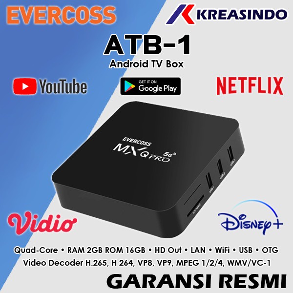Jual EVERCOSS ATB1 Android TV Box MXQ Pro 5G Garansi Resmi | Shopee ...
