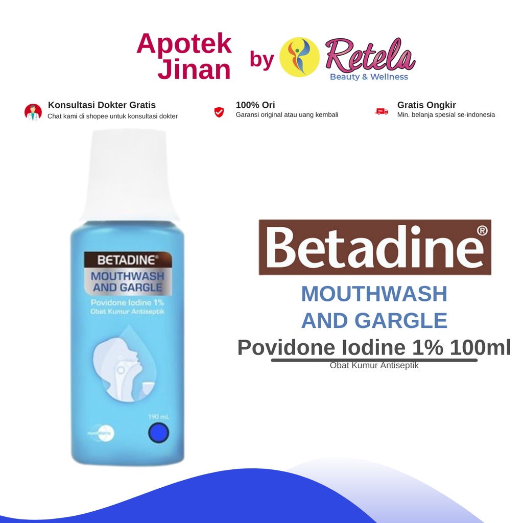 Jual Betadine Mouthwash&Gargle 190ml / obat kumur | Shopee Indonesia