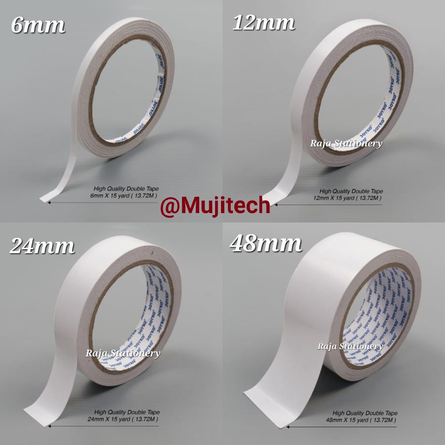 Jual DOUBLE TAPE 12MM JOYKO ISOLASI DUA SISI 15 YARD | Shopee Indonesia