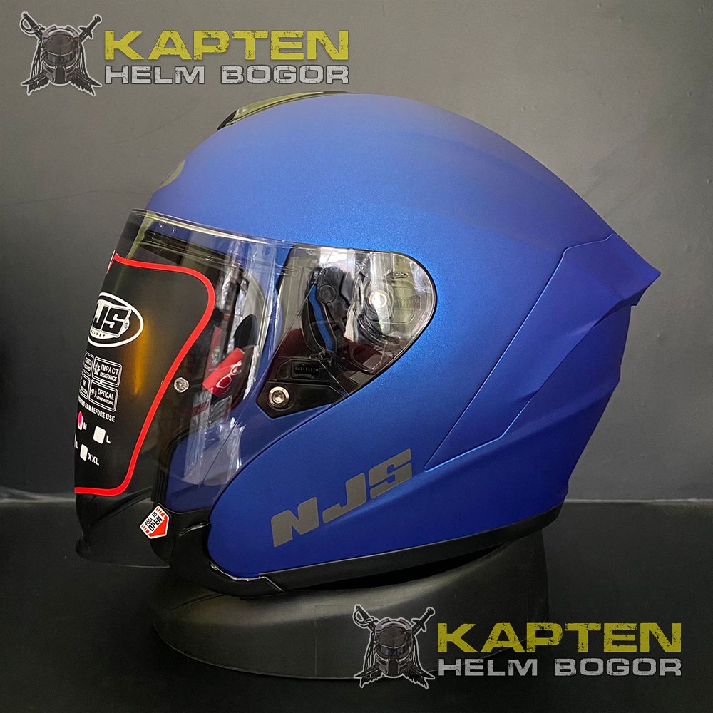 Jual Helm NJS KAIROZ Blue Half Face | Shopee Indonesia