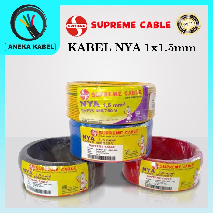 Jual Kabel Listrik NYA 1.5mm / Kabel Kawat Tunggal 1.5mm / Kabel NYA 1 ...