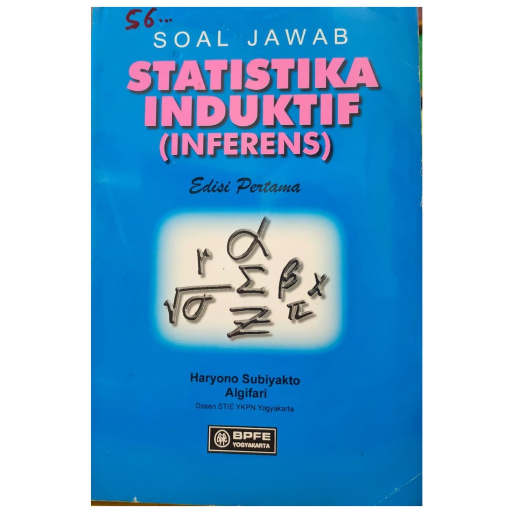 Jual Soal Jawab Statistika Induktif Inferens Edisi Pertama - Haryono ...
