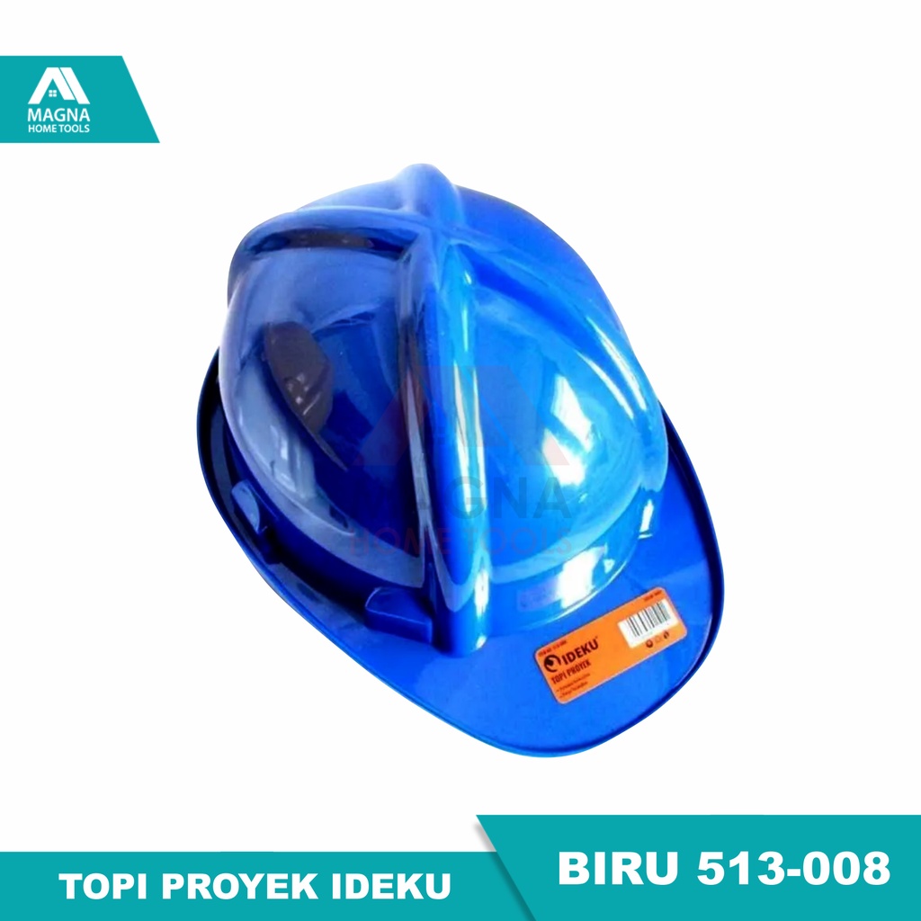 Jual TOPI PROYEK/BANGUNAN/SAFETY IDEKU BIRU/PUTIH/KUNING KUAT 513-008 ...