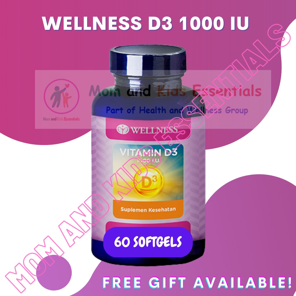 Jual WELLNESS VITAMIN D3 1000 IU 60 SOFTGELS SUPLEMEN VITAMIN D IMUN ...