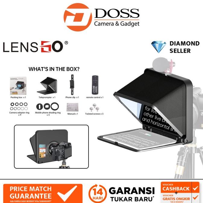 Jual Lensgo TC7 Broadcast Teleprompter for Iphone Ipad or Camera ...