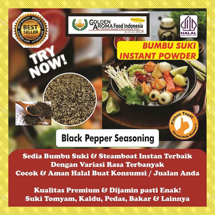 Jual BUMBU SUKI INSTAN Black Pepper Seasoning 1Kg Steamboat Shabu ...