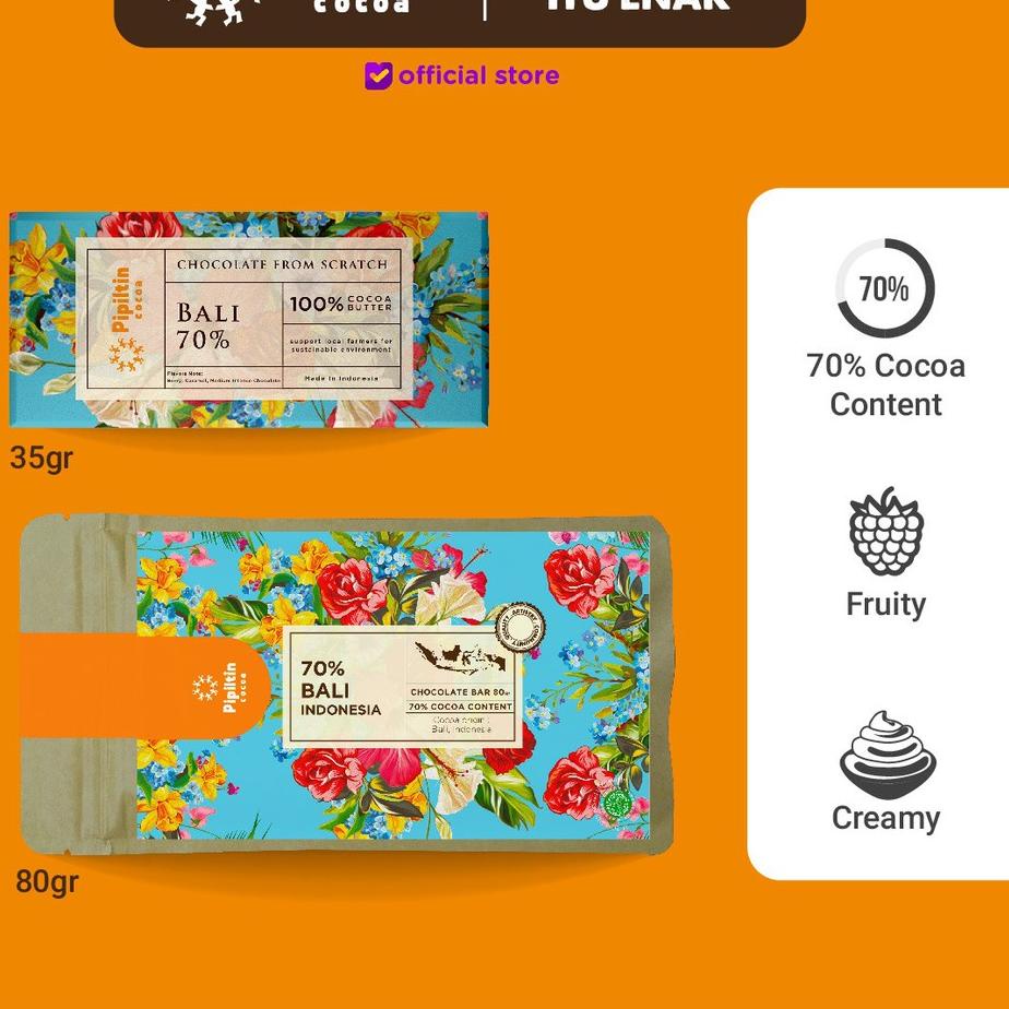 Jual Harga Bagus Pipiltin Cocoa Dark Coklat - Chocolate Bar Bali 70% ...