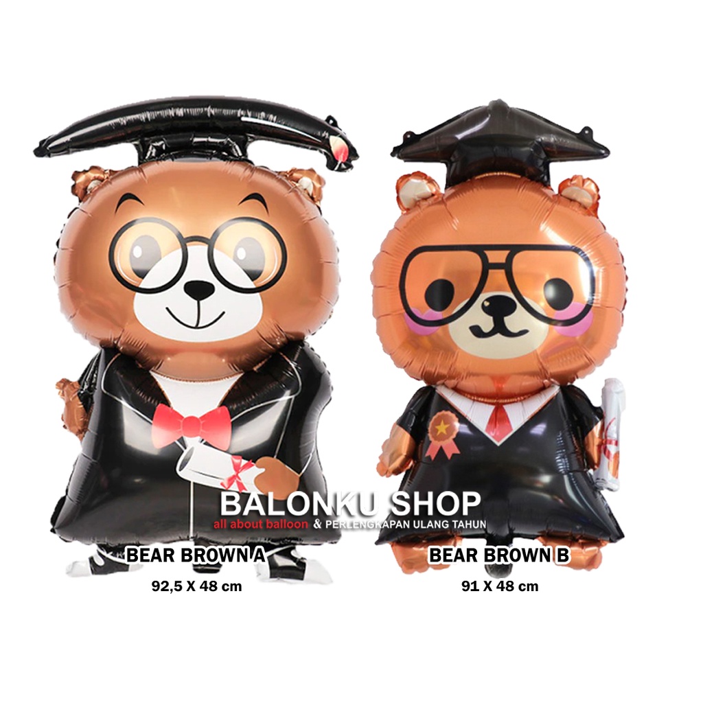 Jual Balon Foil Bear Wisuda Jumbo / Balon Wisuda / Balon Graduation ...