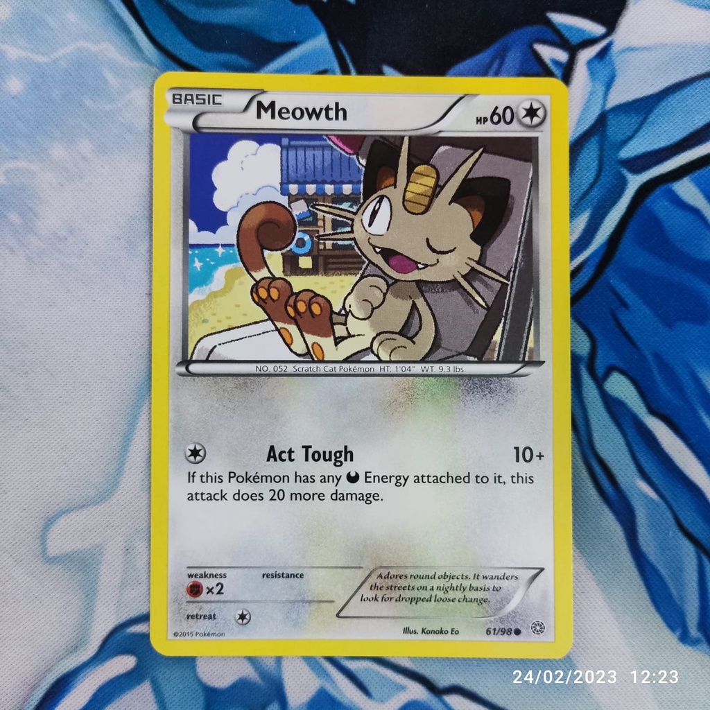 Jual pokemon english meowth 61/98 Common original | Shopee Indonesia