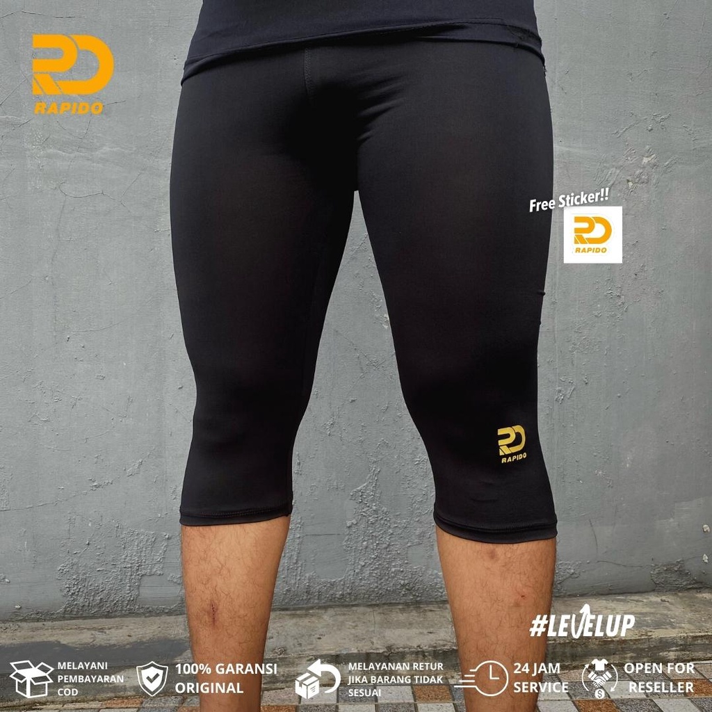 Jual Rapido Baselayer Celana Legging 3/4 Strech Spandex Dalaman ...
