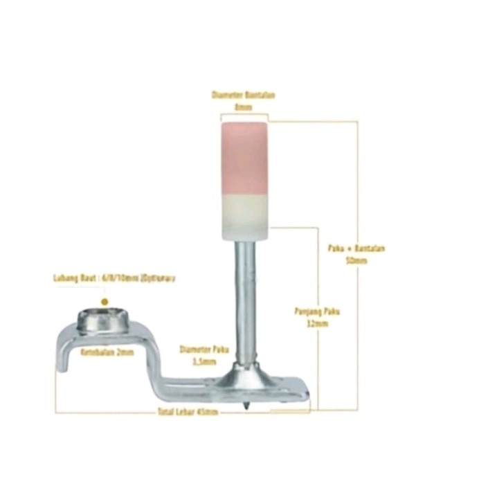 Jual Paku Beton Stampset Klem Tembak Beton Ramset RING 12MM (M8) 100 ...
