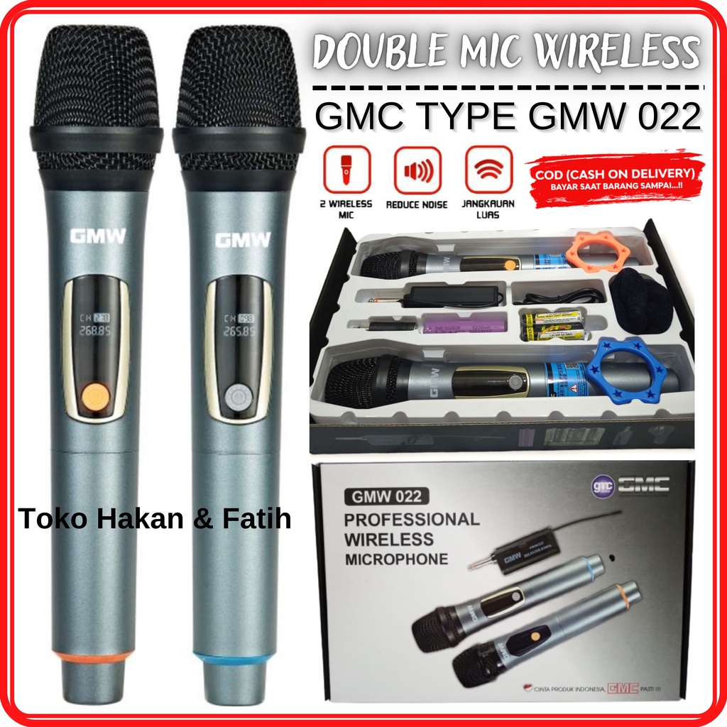 Jual Double Mic Wireless Profesional Microphone tanpa kabel GMC Type ...