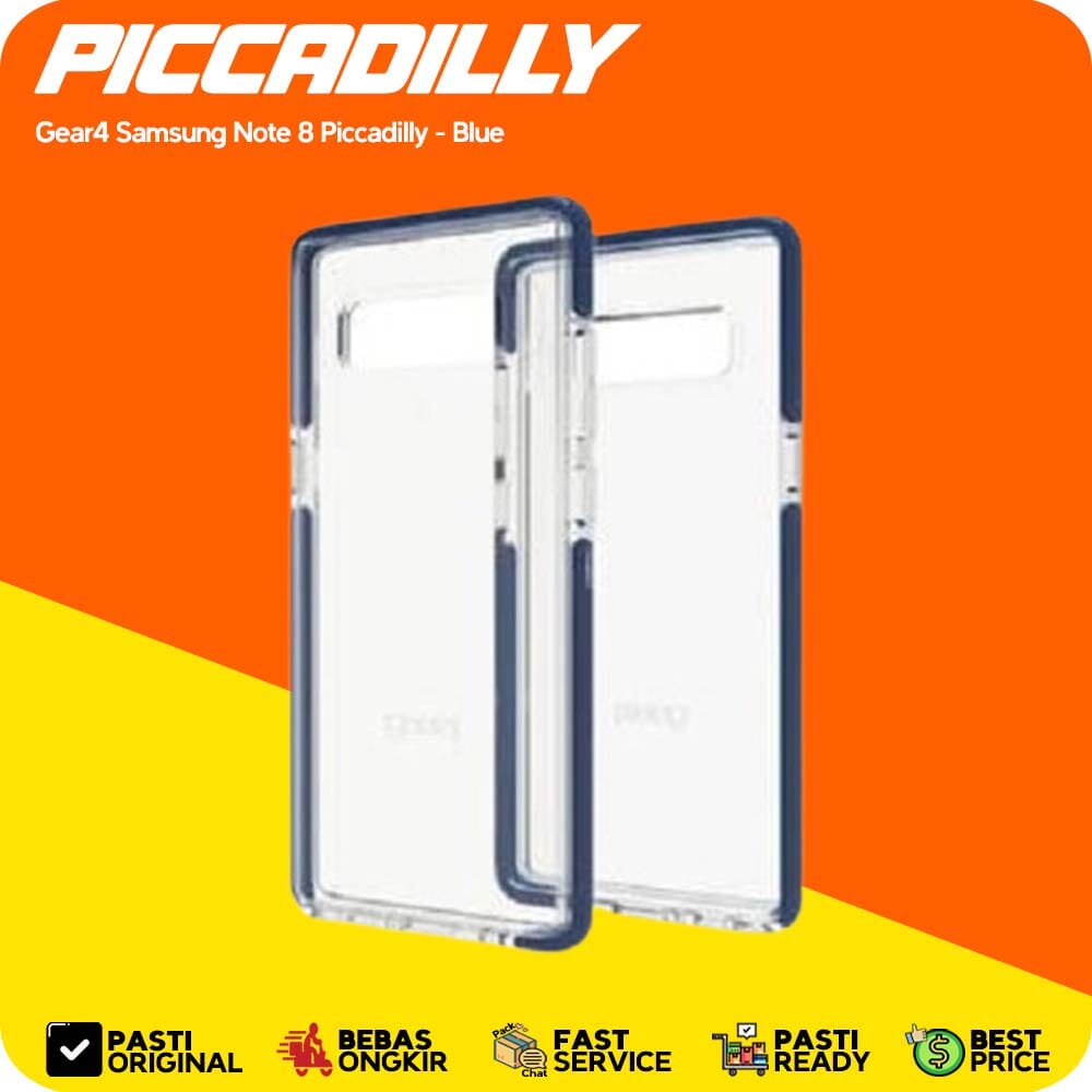 Jual Gear4 Samsung Note 8 Piccadilly Blue Anti Crack Spigen Military ...