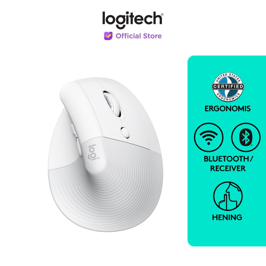 Jual Logitech Mouse LIFT Ergonomic Vertical Wireless Bluetooth Silent ...
