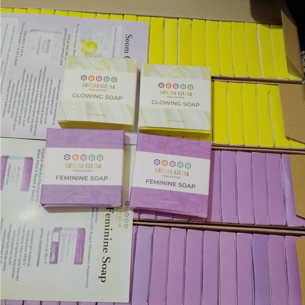Jual SABUN SEOM GUM GLOWING ORIGINAL / FEMININE SOAP 1 PCS 20 Gram BPOM ...