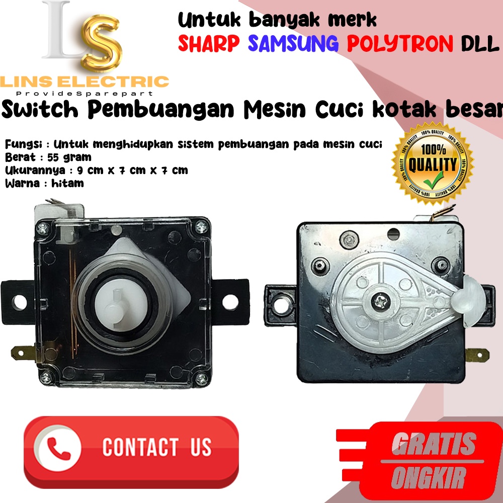 Jual Switch Pembuangan Mesin Cuci kotak besar/ Saklar Pembuangan Mesin ...