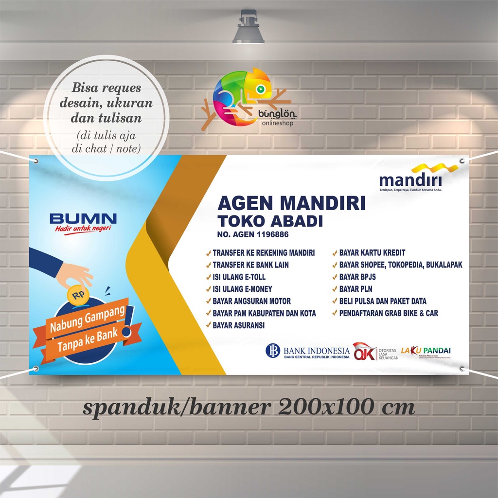 Jual Spanduk, Banner Agen Mandiri Ukuran Sedang custom desain | Shopee ...