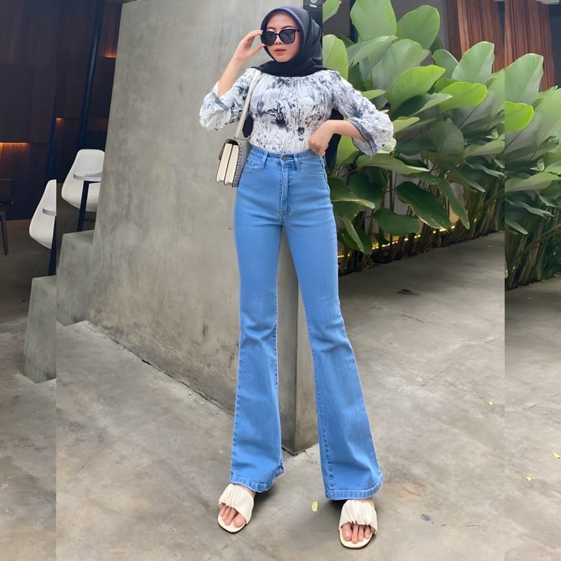 Jual CELANA JEANS CUTBRAY WANITA HIGH WAIST JEANS | Shopee Indonesia