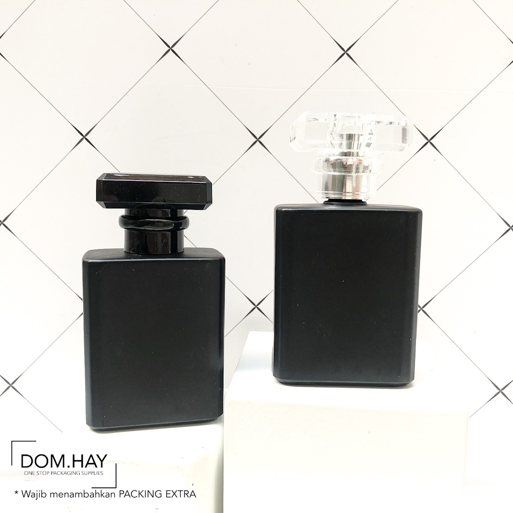Jual botol perfume kaca hitam 50ml - botol spray - botol chanel - botol ...