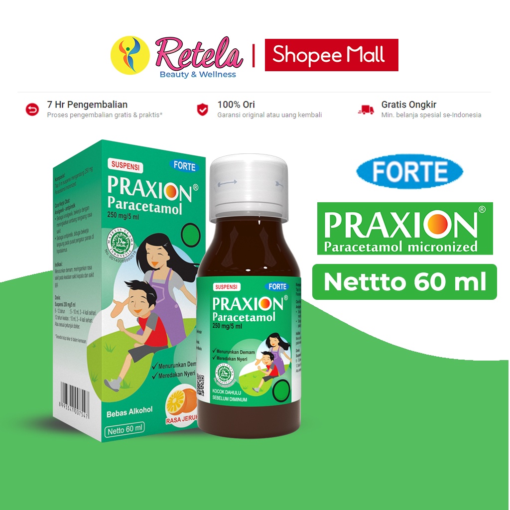Jual Praxion Forte Parecetamol Micronized 250 Mg/ 5Ml Obat Demam Anak ...