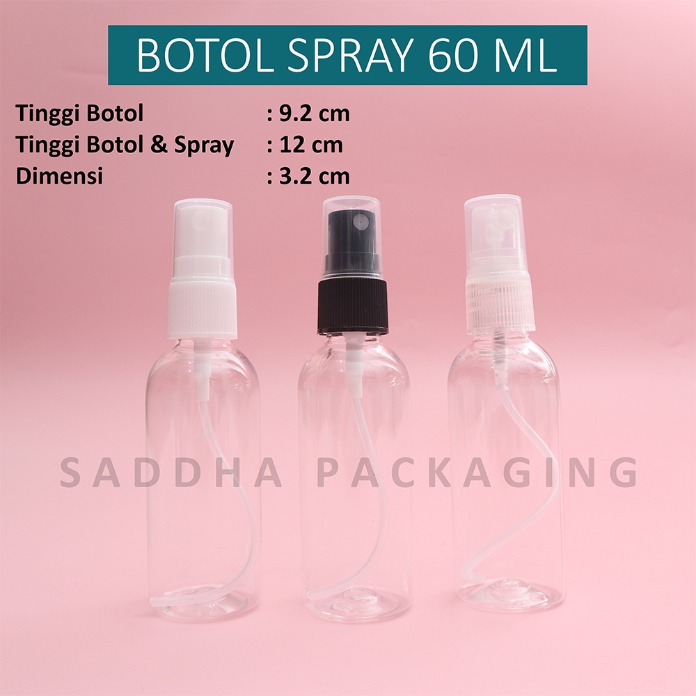 Jual Botol Spray Clear 60ml / Botol PET 60 ml / Botol Plastik Parfum ...