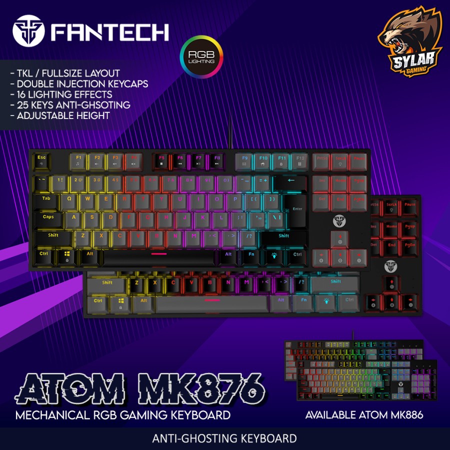 Jual Fantech ATOM MK876 TKL RGB Mechanical Gaming Keyboard | Shopee Indonesia