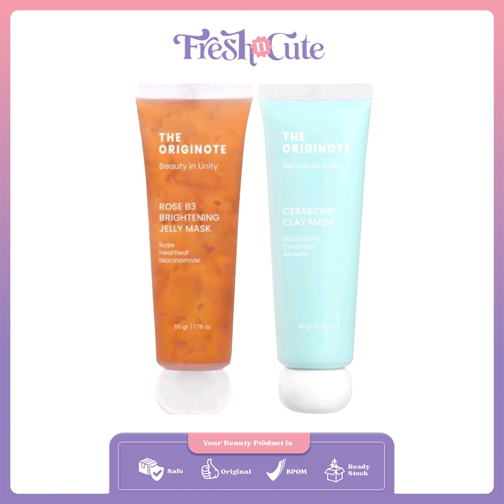 Jual THE ORIGINOTE - Cerabiome Clay Mask || Rose B3 Brightening Jelly ...