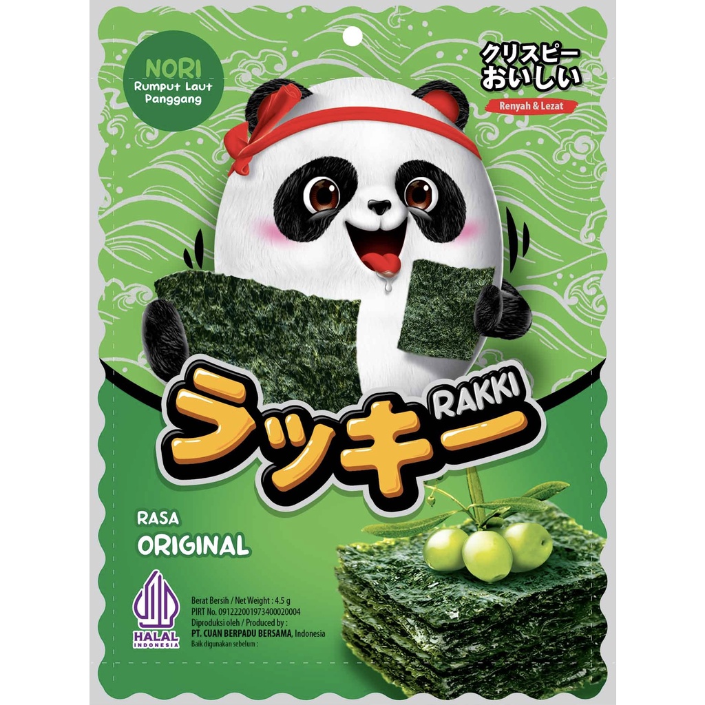 Jual RAKKI Nori Rumput Laut Rasa Original isi 12pcs | Shopee Indonesia