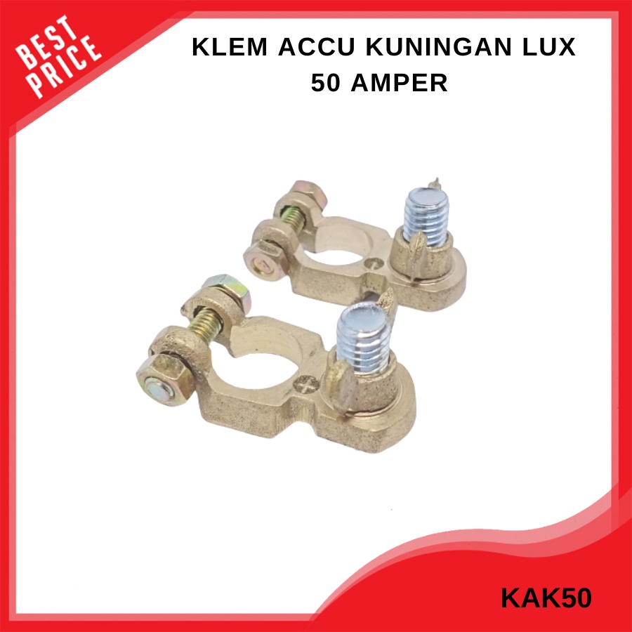 Jual Klem Aki Kuningan Kepala Besar Lux 50 Ampere RRT 1 Set Semua Mobil ...