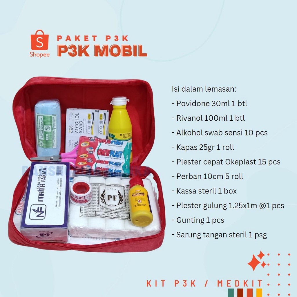 Jual MEDKIT P3K Pouch First Aid Bag Kit l Medkit Travel l Paket P3K Tas ...