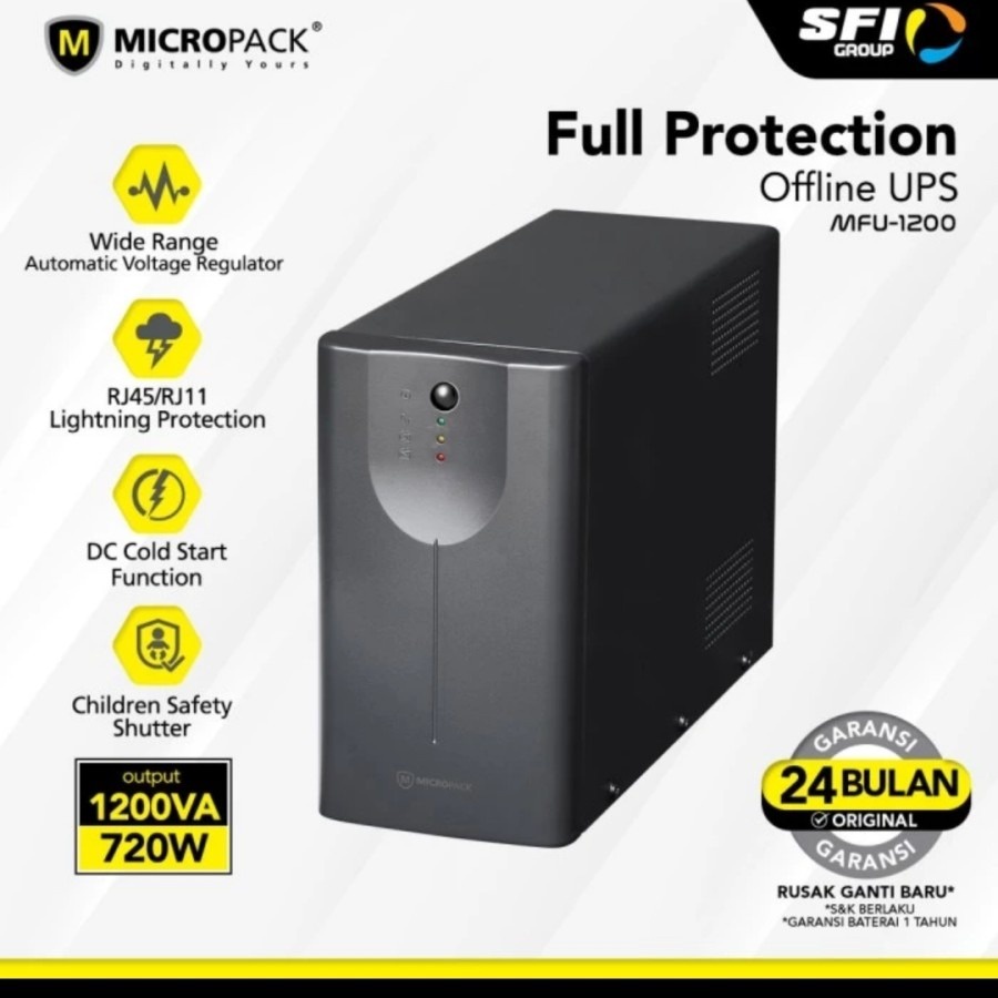 Jual UPS Micropack 1200VA 720W MFU-1200 Full Protection | Shopee Indonesia