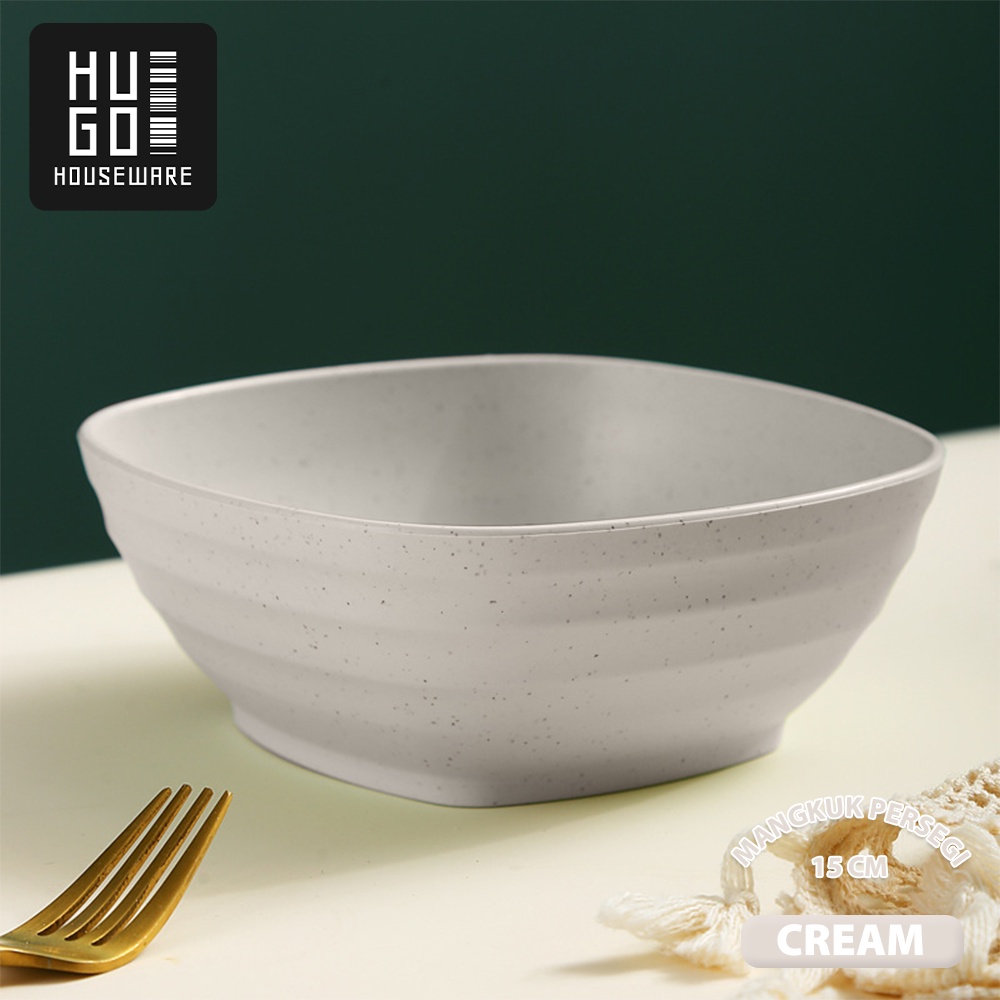Jual HUGO Mangkuk Sup Segi Jerami 15 cm Mangkuk Plastik Tebal Wheat ...